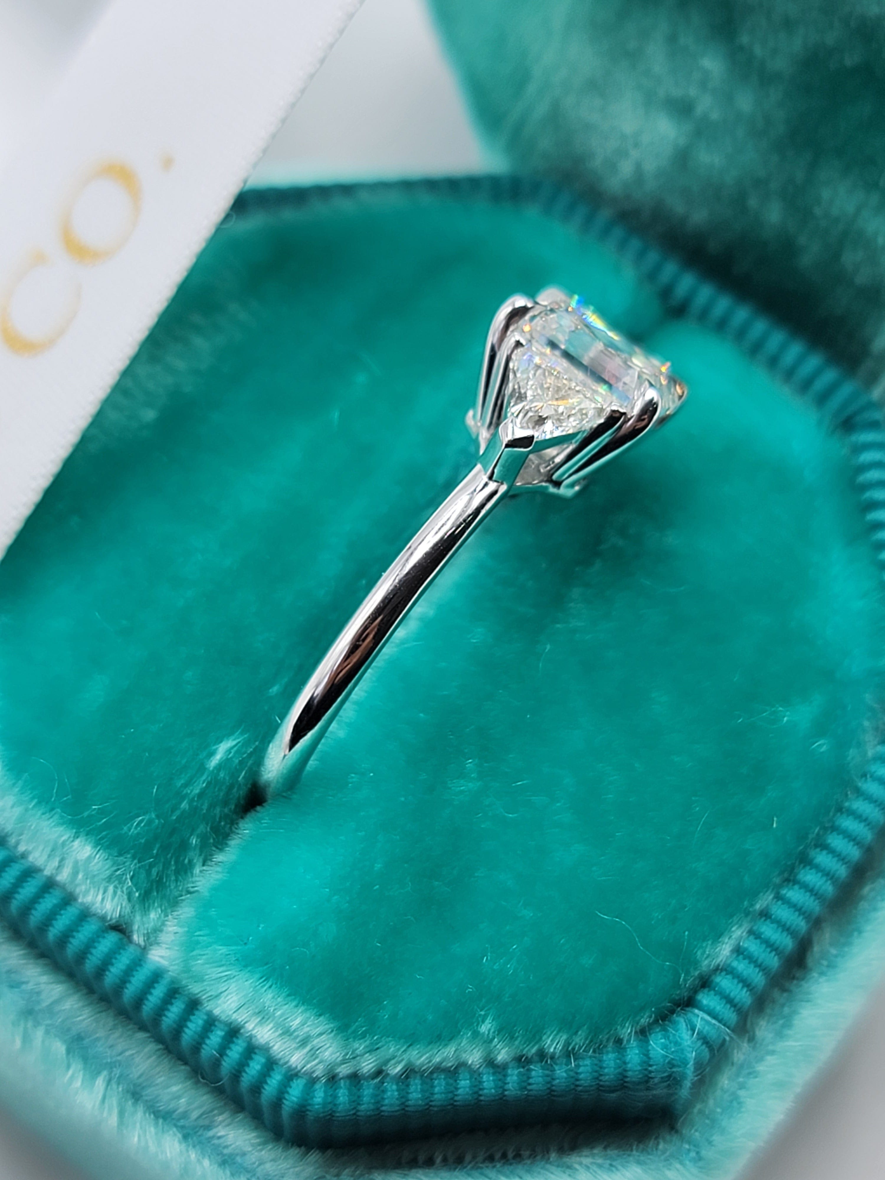 3 01 Carats Asscher Cut With Trillions Side Stones Diamond Engagement 3-01-carats-asscher-cut-with-trillions-side-stones-diamond-engagement