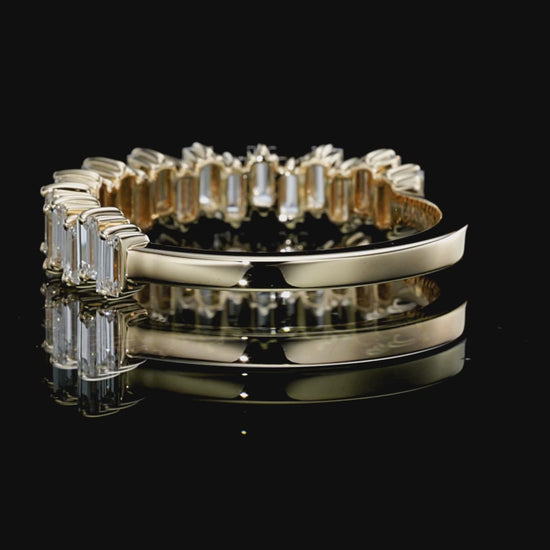 1 Carat Baguette Lab Grown Diamond Wedding Band 14k Yellow Gold