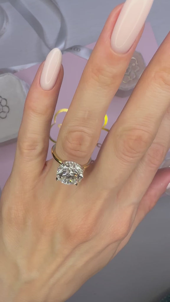 5 Carat Round Cut Lab Grown Diamond Solitaire Engagement Ring