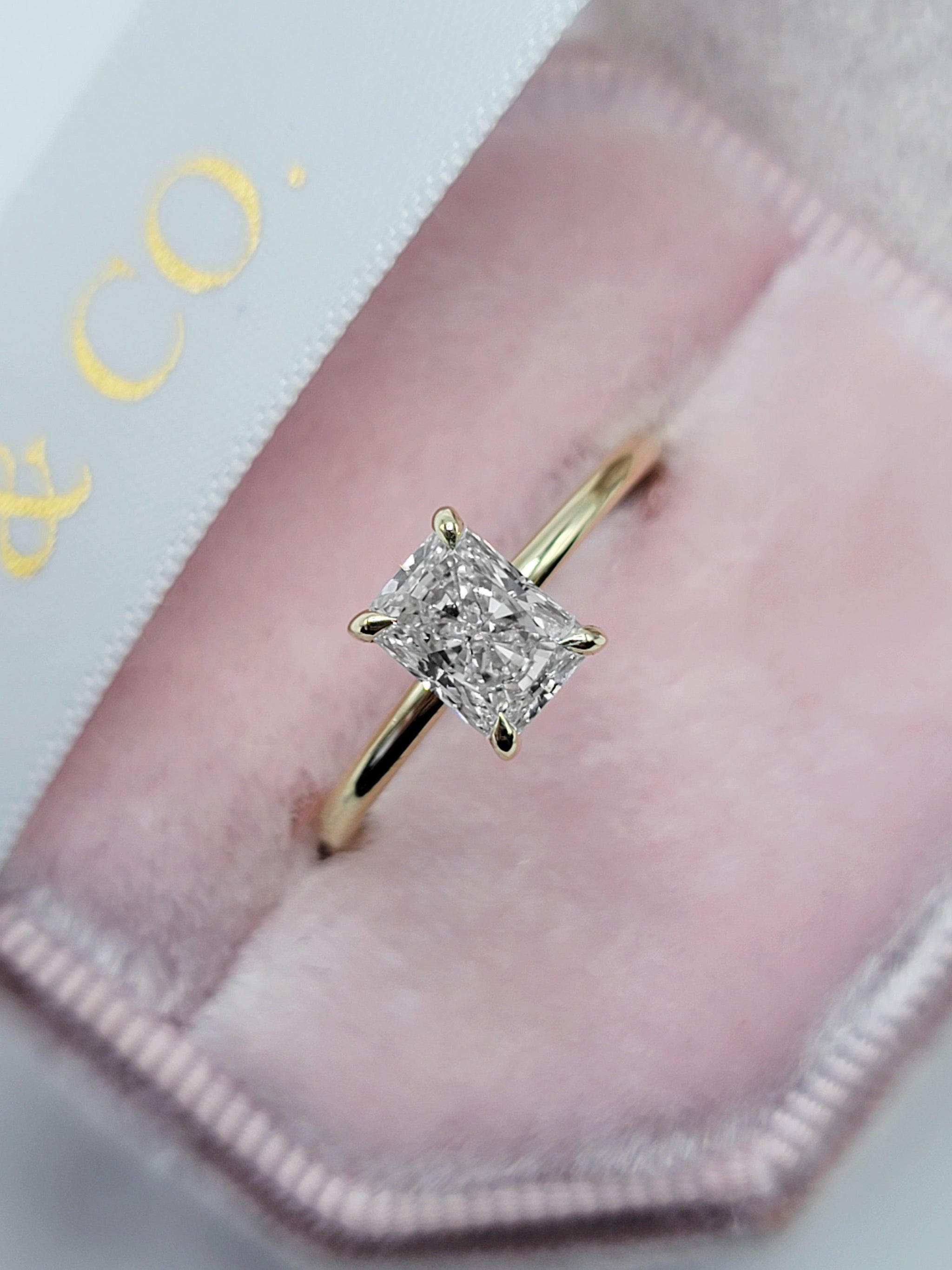 1 Carat Lab Grown Solitaire Radiant Cut Diamond Engagement Ring – Benz ...