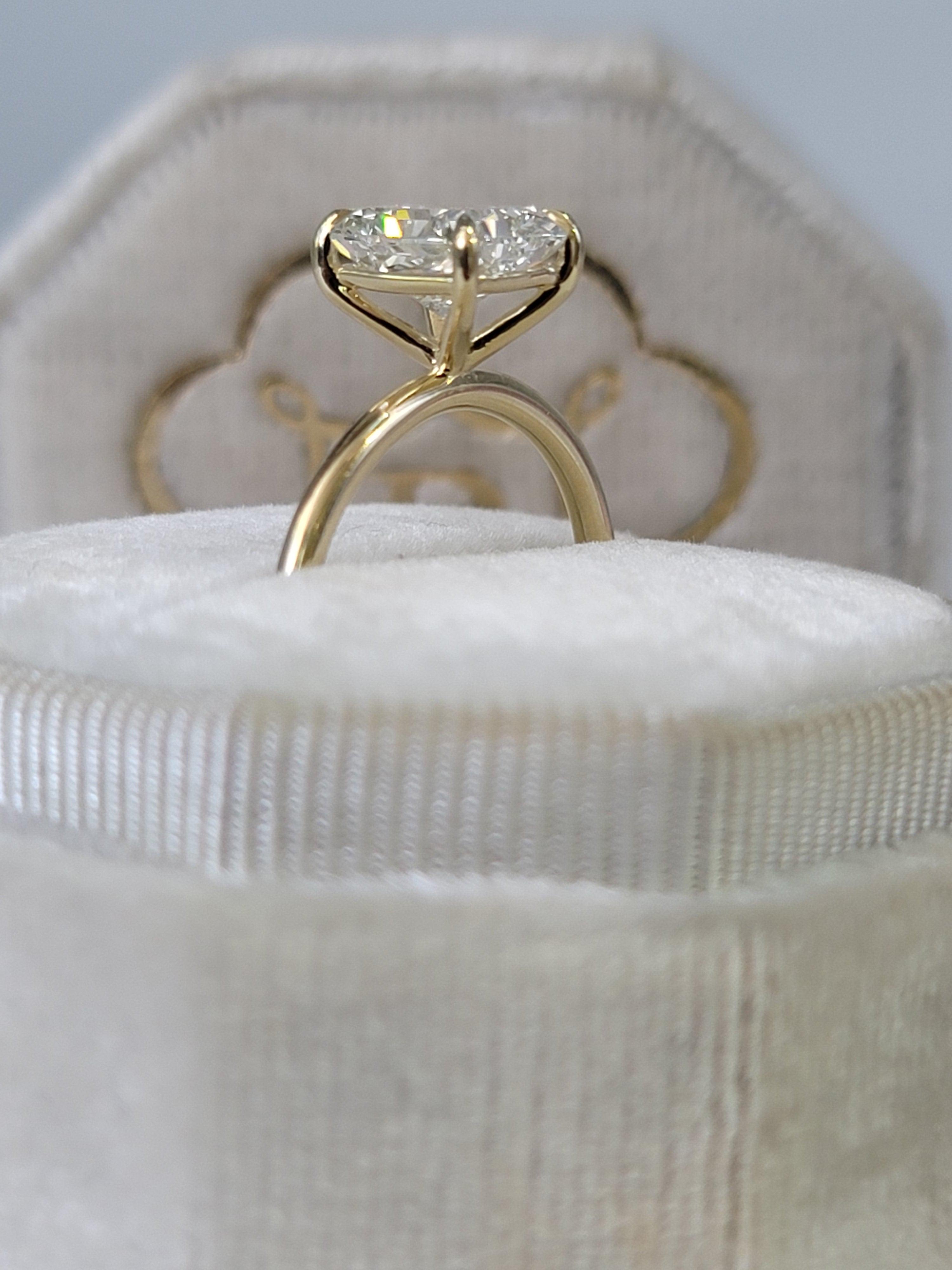 2 Carat Lab Grown Solitaire Radiant Cut Diamond Engagement Ring – Benz ...