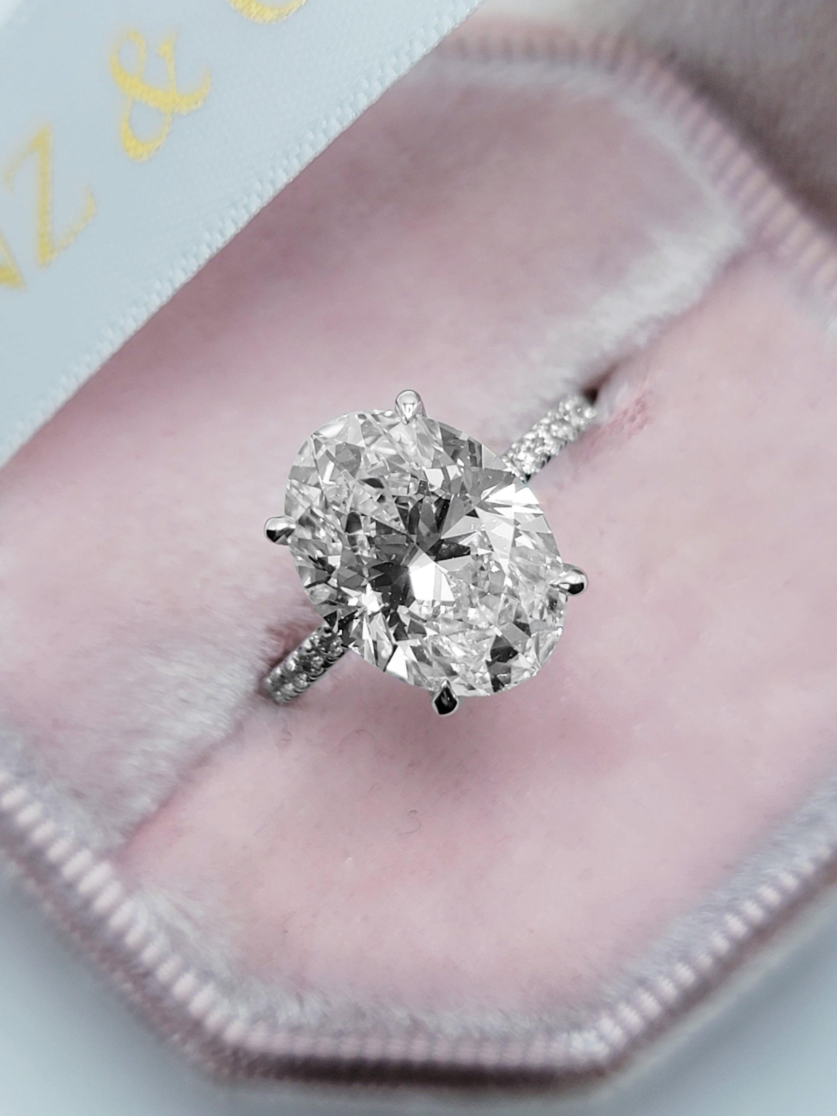 5.48ct Oval Cut Lab Grown Diamond Engagement Ring | Benz Diamonds ...