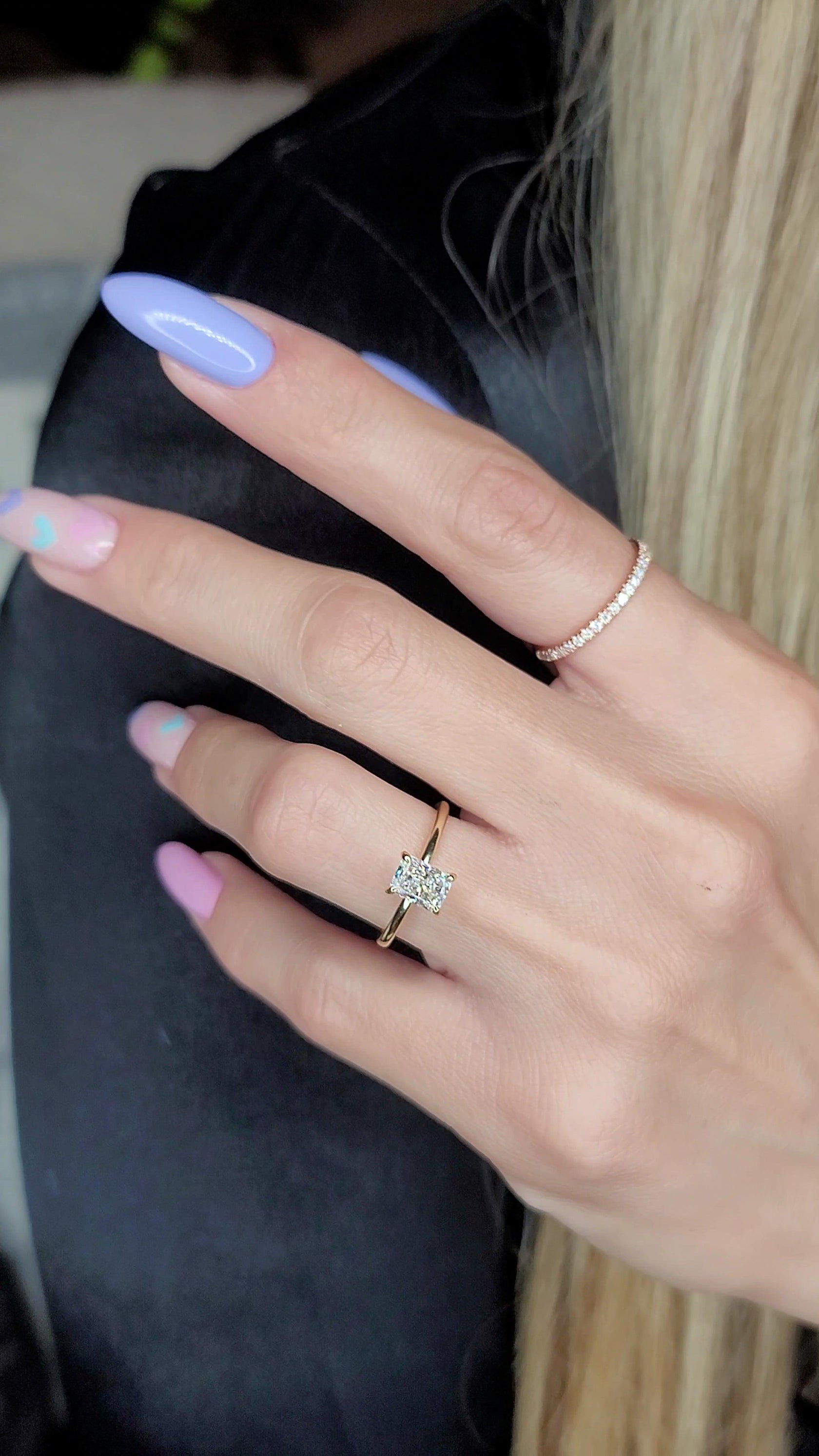 1 Carat Lab Grown Solitaire Radiant Cut Diamond Engagement Ring – Benz ...