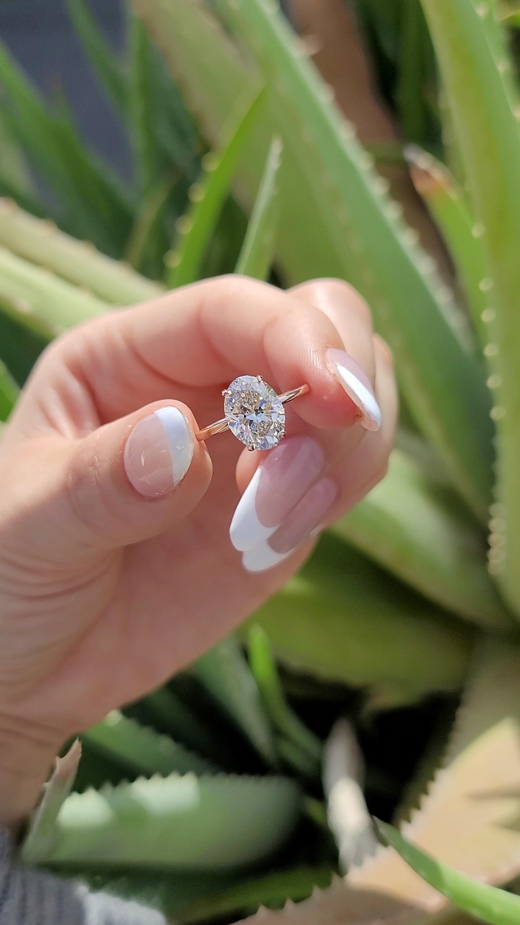 3.18 Carats Lab Grown Oval Cut Solitaire Hidden Halo Diamond Engagemen ...